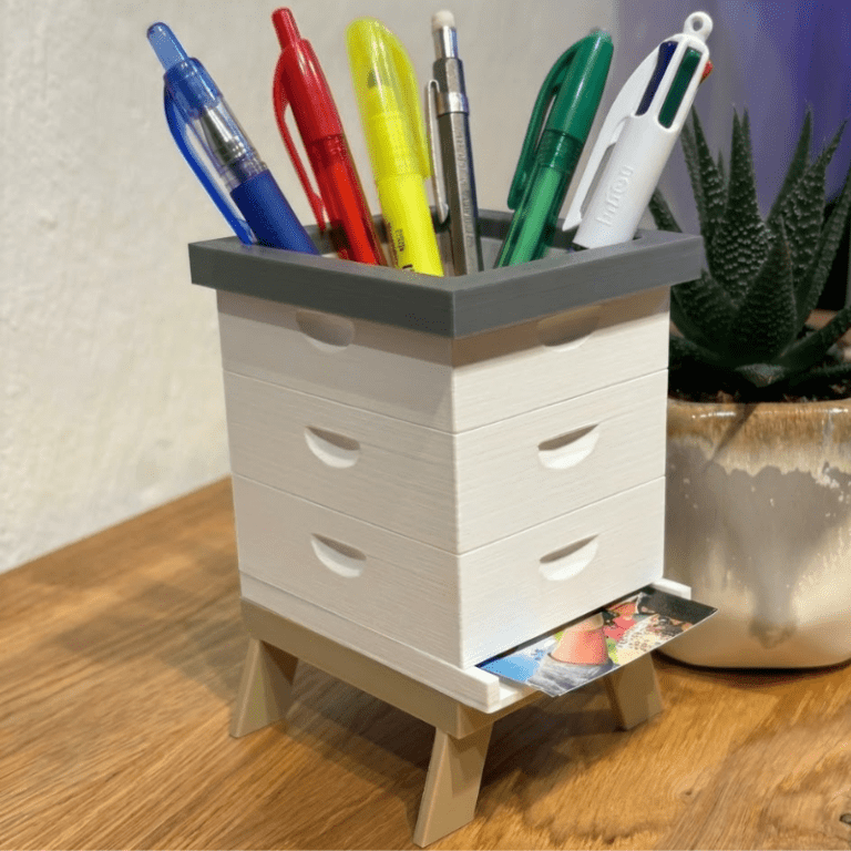 Mini Desktop Beehive Business Card and Pen Cup – Honey Top Bees